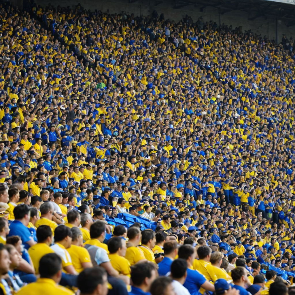 ملعب ومدرجات ممتلة بالجمهور اصفر - بيكاسو الخليج | Gulf Picasso