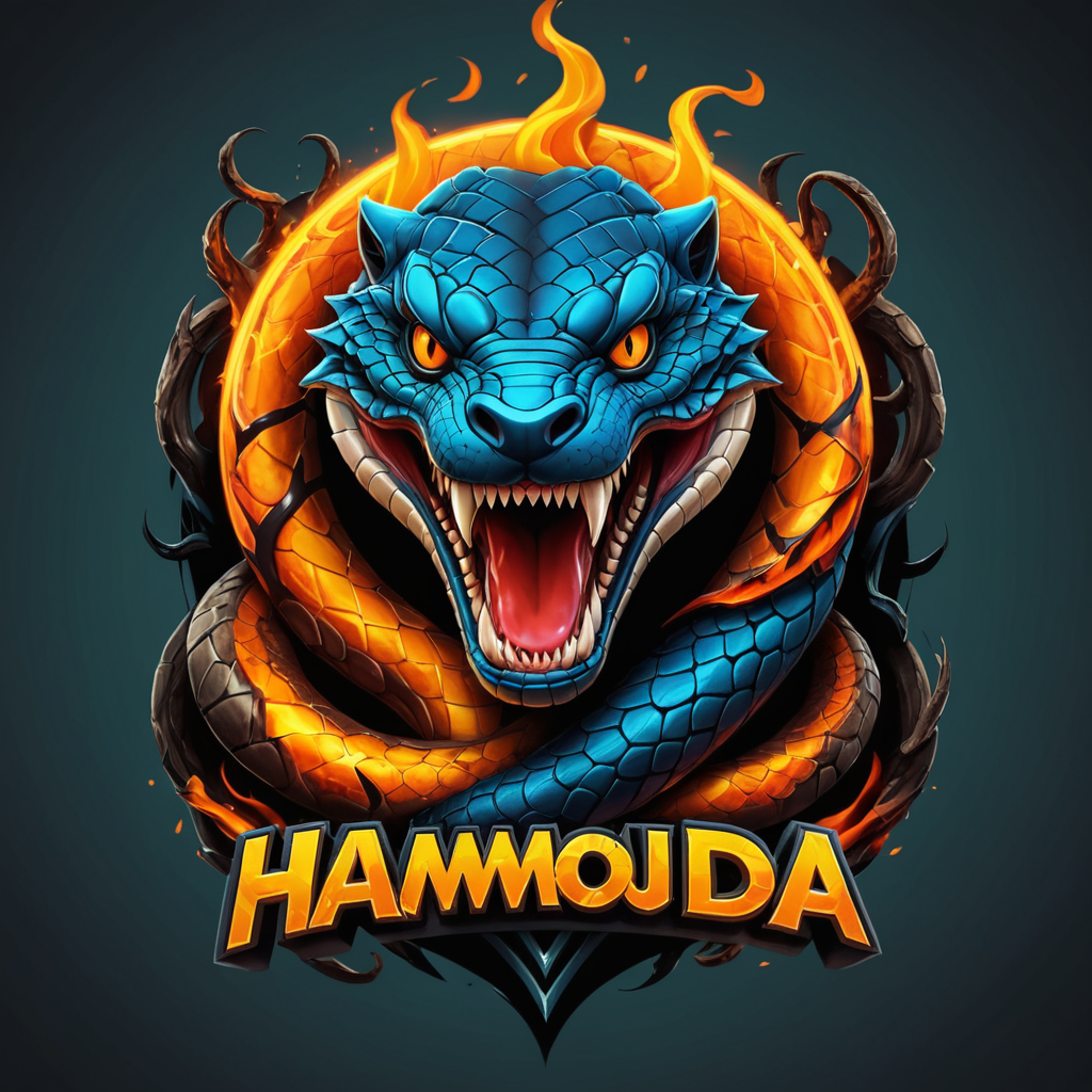 لوجو لكلمة(HAMOUDA) اضافة ثعبان ثلاثية - بيكاسو الخليج | Gulf Picasso