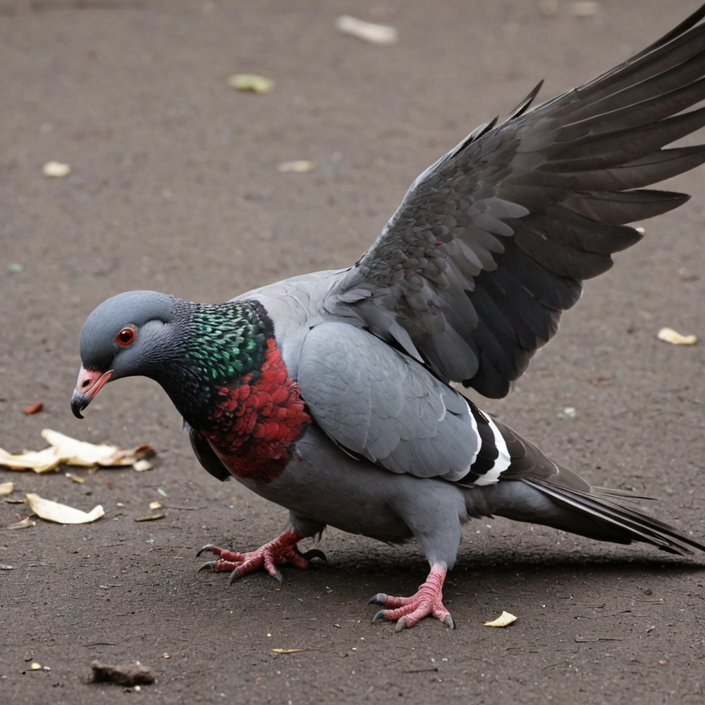 a zombie pigeon decomposing. His - Gulf Picasso | بيكاسو الخليج