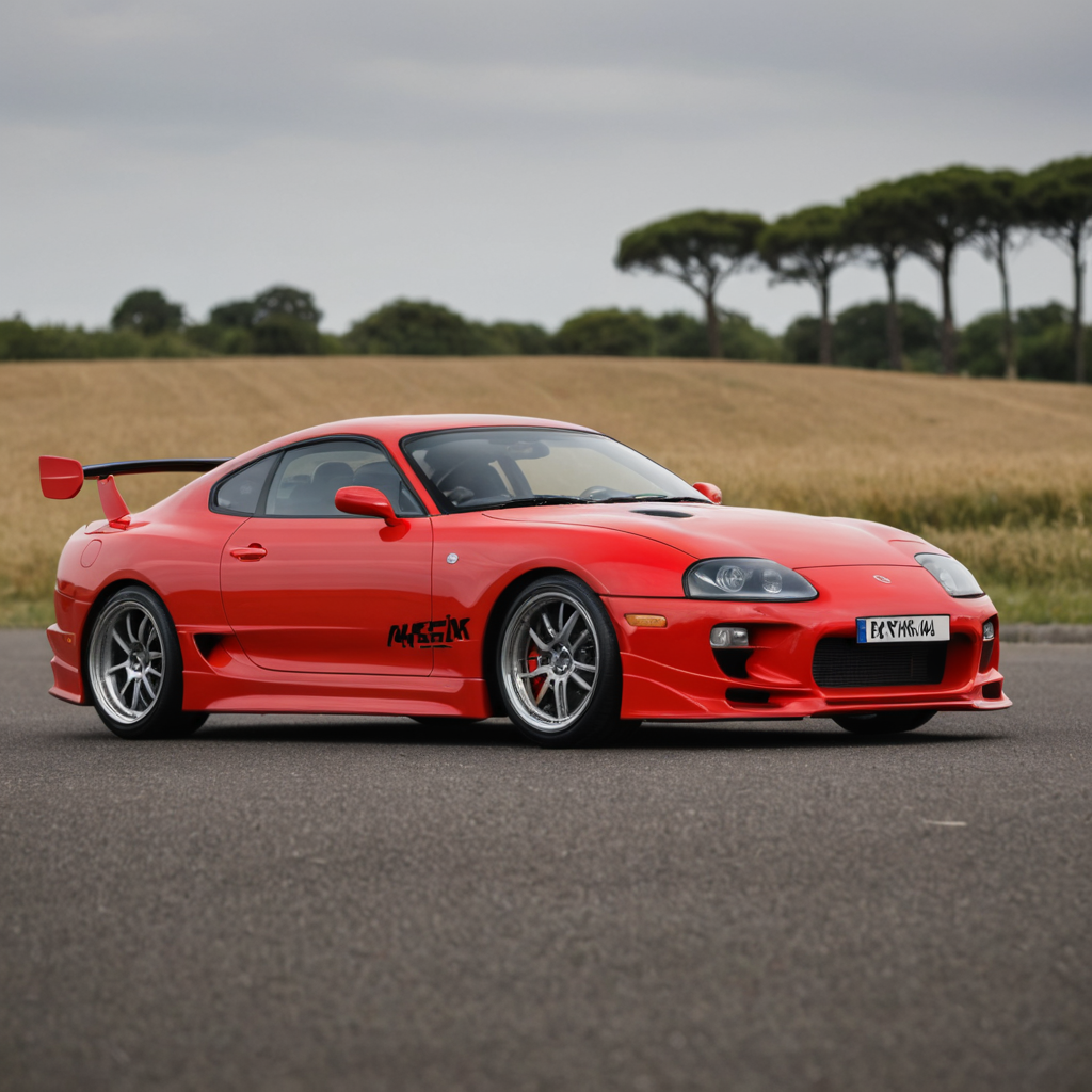 toyota supra mk4 red with - Gulf Picasso | بيكاسو الخليج
