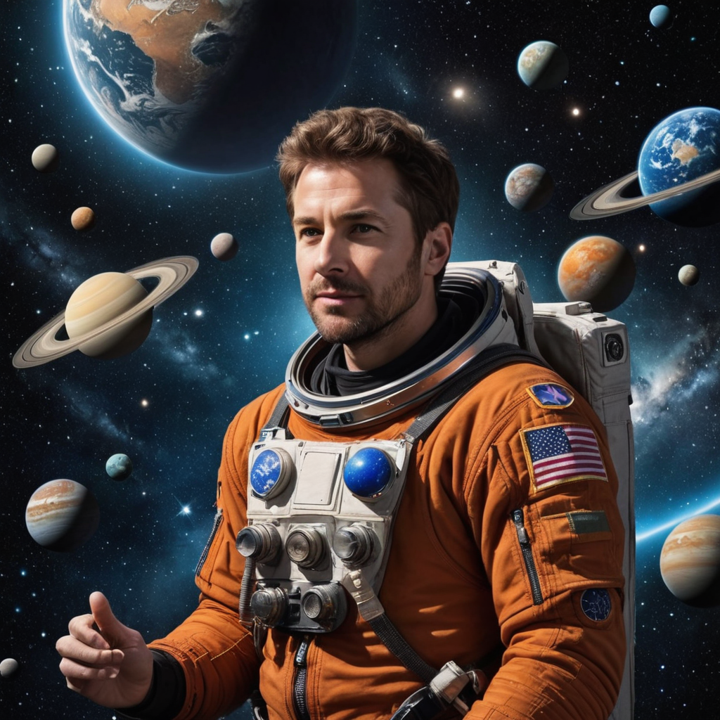 صورة رجل في الفضاء وخلفه - بيكاسو الخليج | Gulf Picasso