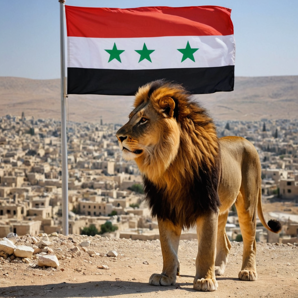 اسد ينظر الى علم سوريا - بيكاسو الخليج | Gulf Picasso