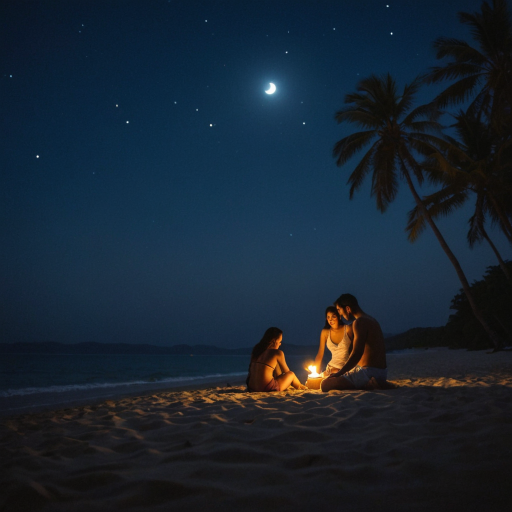 عشاق على الشاطئ في الليل - بيكاسو الخليج | Gulf Picasso