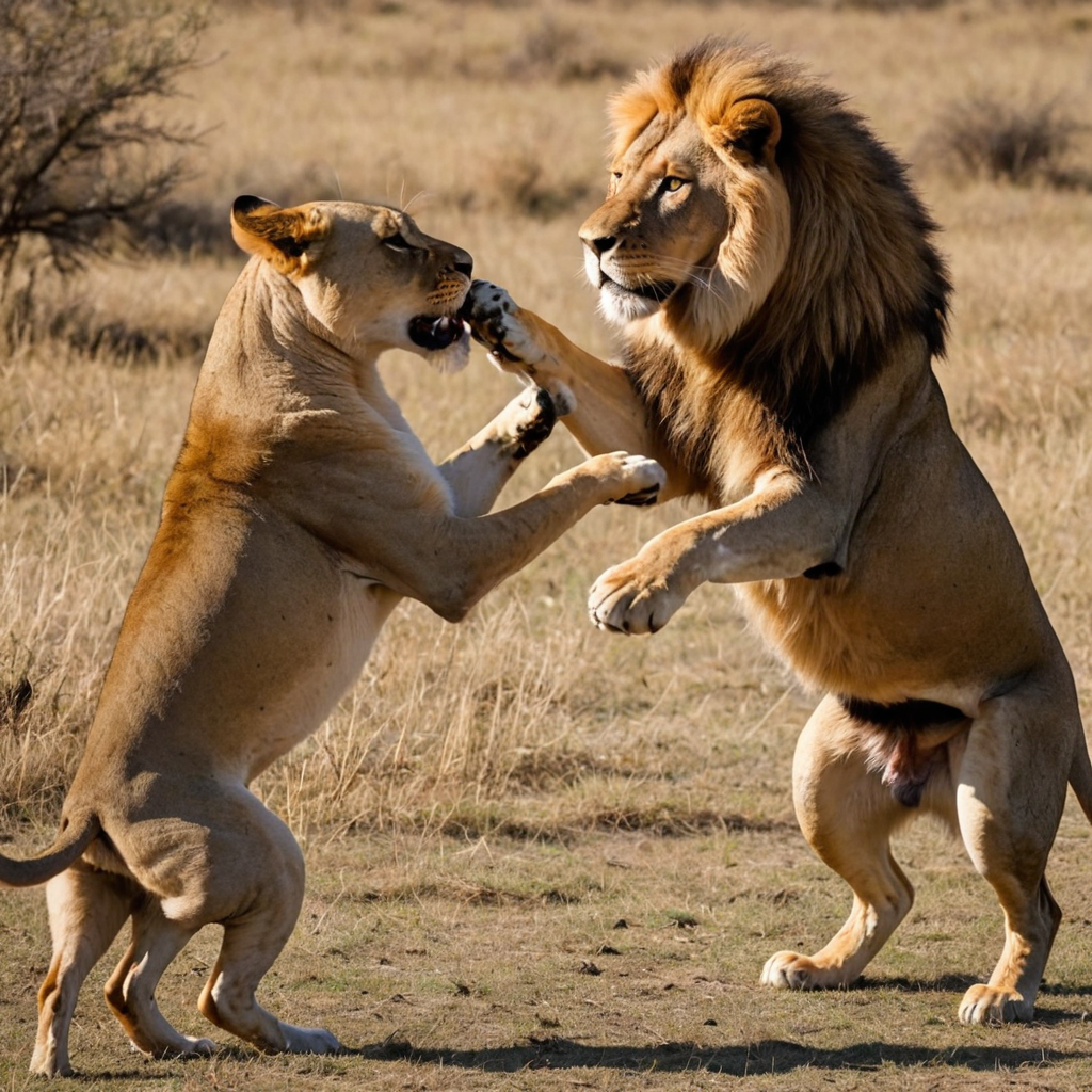 كلب قوي يقاتل اسد - بيكاسو الخليج | Gulf Picasso