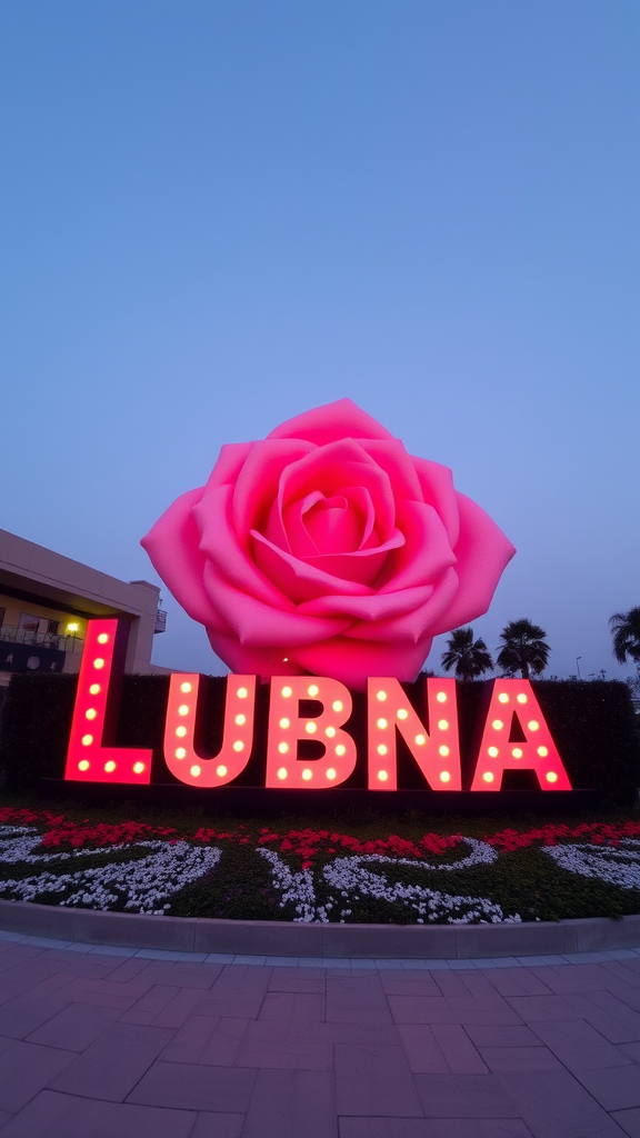 اسم lubna مع ورده - بيكاسو الخليج | Gulf Picasso