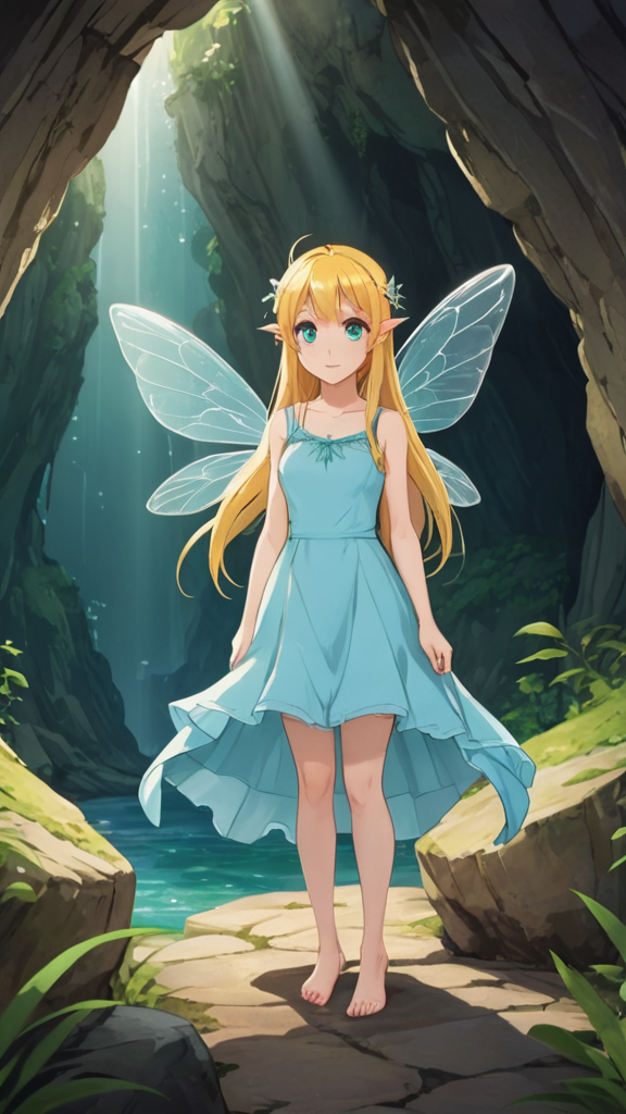 2D, anime style, cave environment. - Gulf Picasso | بيكاسو الخليج