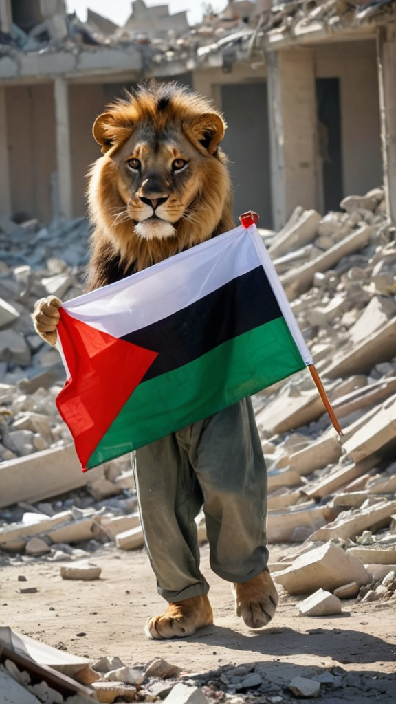 اسد يحمل علم فلسطين وهو - بيكاسو الخليج | Gulf Picasso