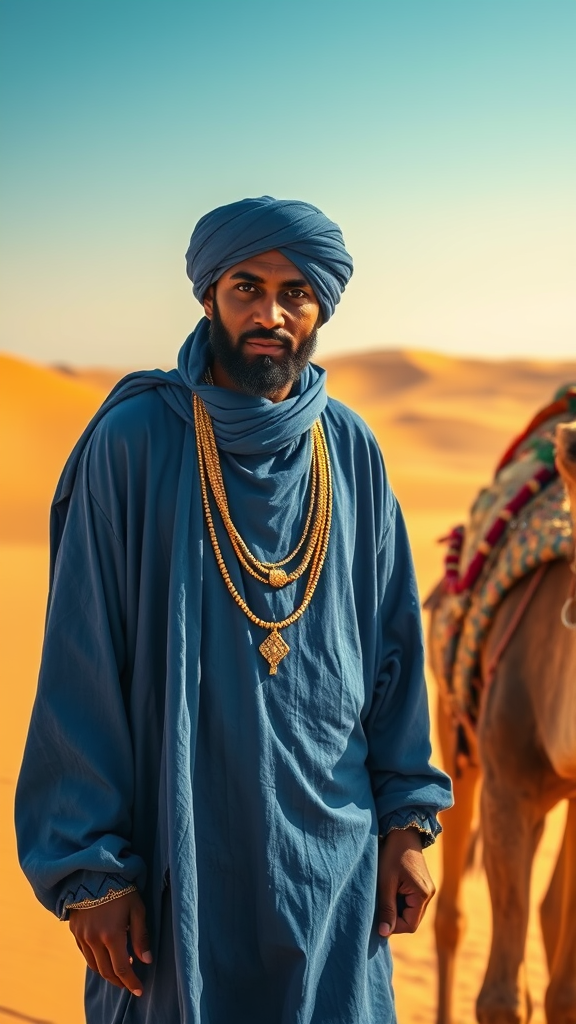 Tuareg man wearing indigo-blue robe - Gulf Picasso | بيكاسو الخليج