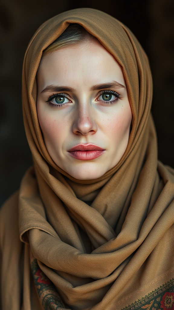 امرأة بيضاء بملامح مغربية بحجاب - بيكاسو الخليج | Gulf Picasso