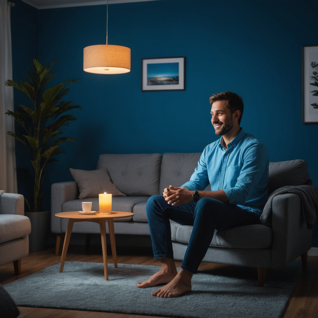 رجل يجلس في غرفة المعيشه - بيكاسو الخليج | Gulf Picasso