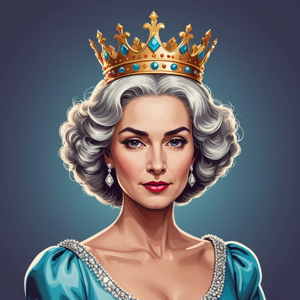 queen image cartoon illustration for - Gulf Picasso | بيكاسو الخليج