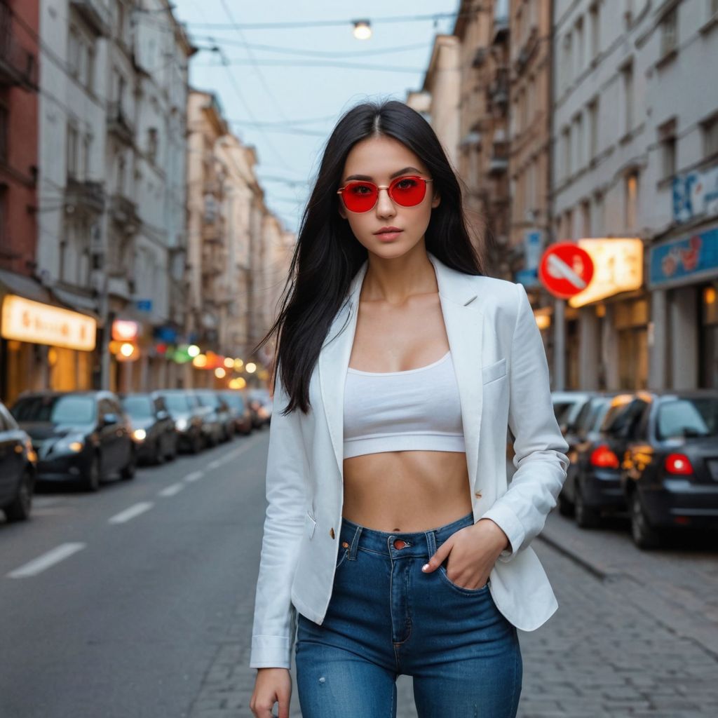 beautiful russian girl, thin, black - Gulf Picasso | بيكاسو الخليج