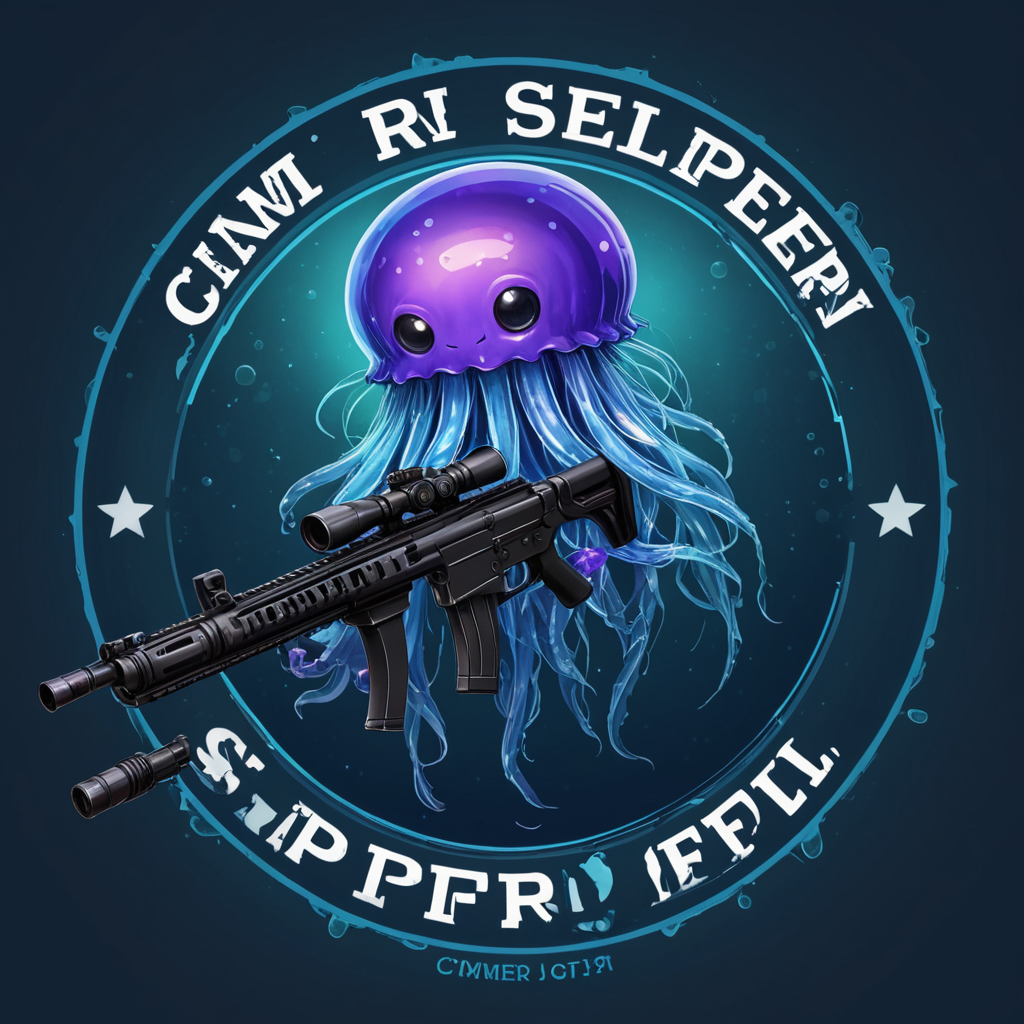 jellyfish holding a sniper rifle - Gulf Picasso | بيكاسو الخليج