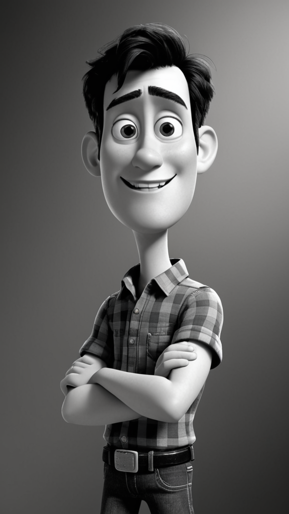 left arm pointing, pixar style - Gulf Picasso | بيكاسو الخليج