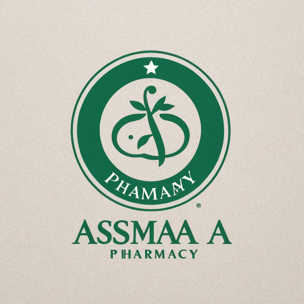 شعار لصيدلية اسمها Asmaa Pharmacy - بيكاسو الخليج | Gulf Picasso
