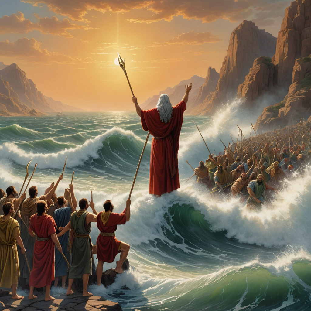 "Depict Moses raising his staff - Gulf Picasso | بيكاسو الخليج