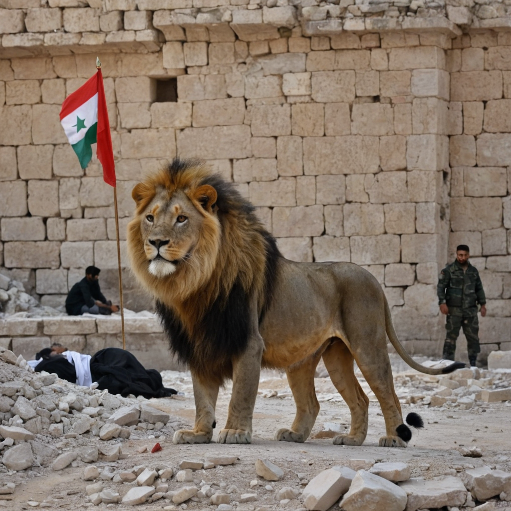 اسد. مسك علم الثورةالسوريه في - بيكاسو الخليج | Gulf Picasso