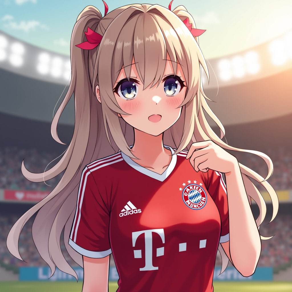Anime girl wearing Bayern Mùnchen - Gulf Picasso | بيكاسو الخليج
