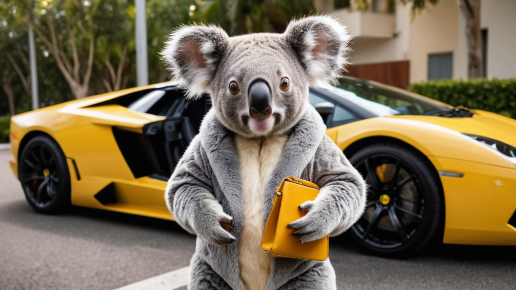 koala wears a fancy dress, - بيكاسو الخليج | Gulf Picasso