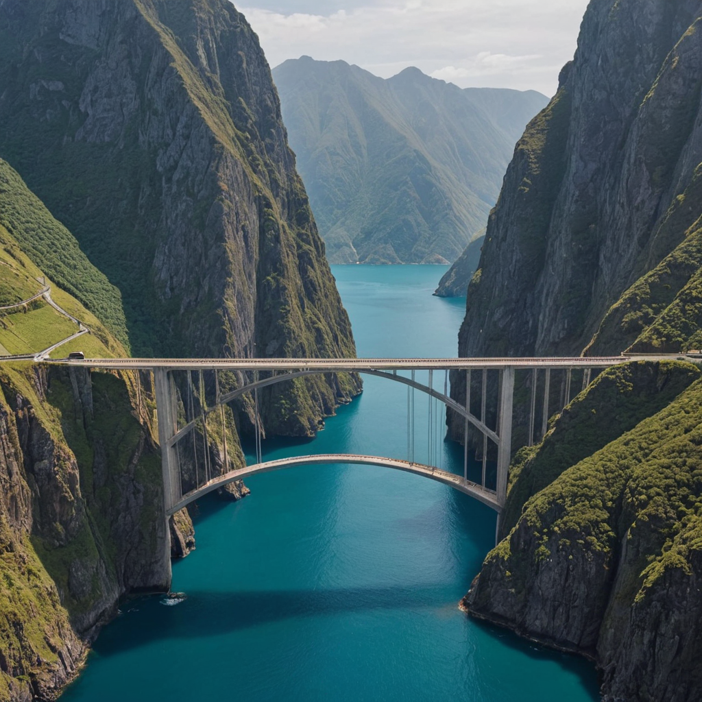A bridge between two mountains - Gulf Picasso | بيكاسو الخليج