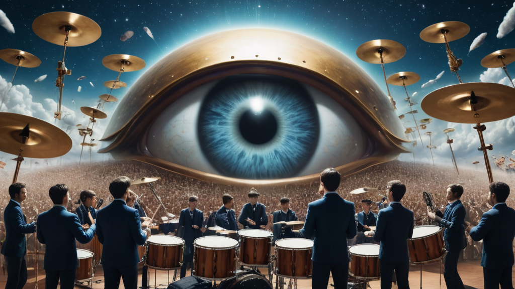 gigantic eye levitating over a - Gulf Picasso | بيكاسو الخليج